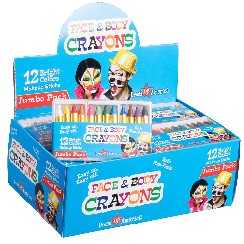 12 Face Paint Crayons - Full Case - Dress Up America